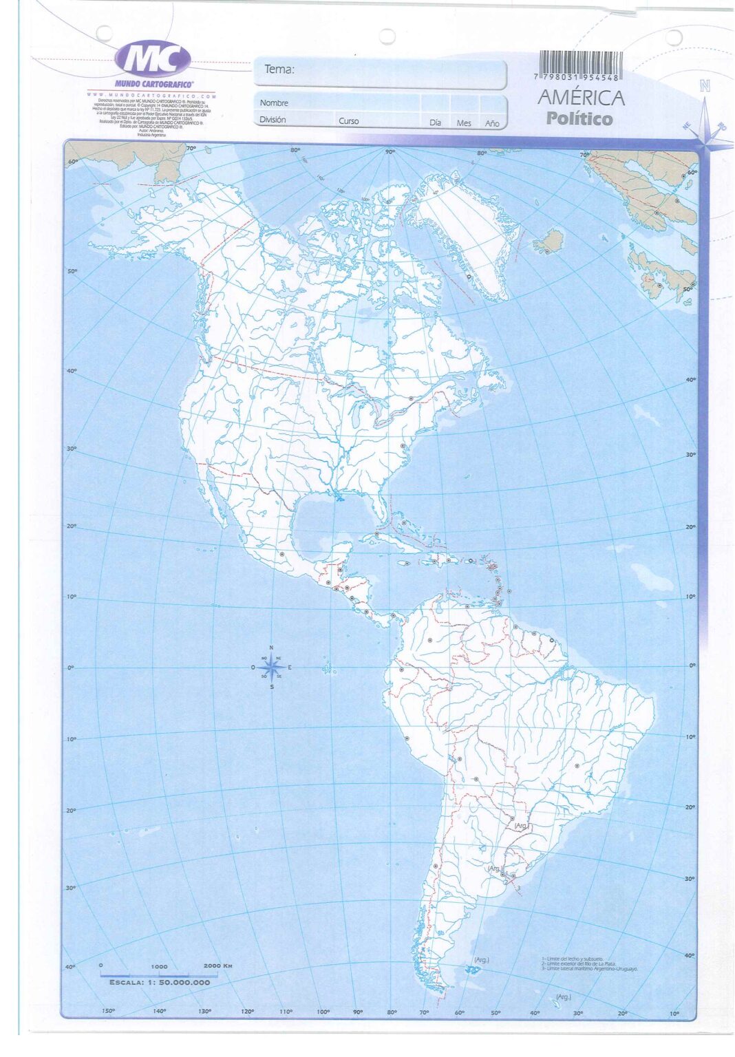 Mapa N5 De America-Politico – Casa de Andres